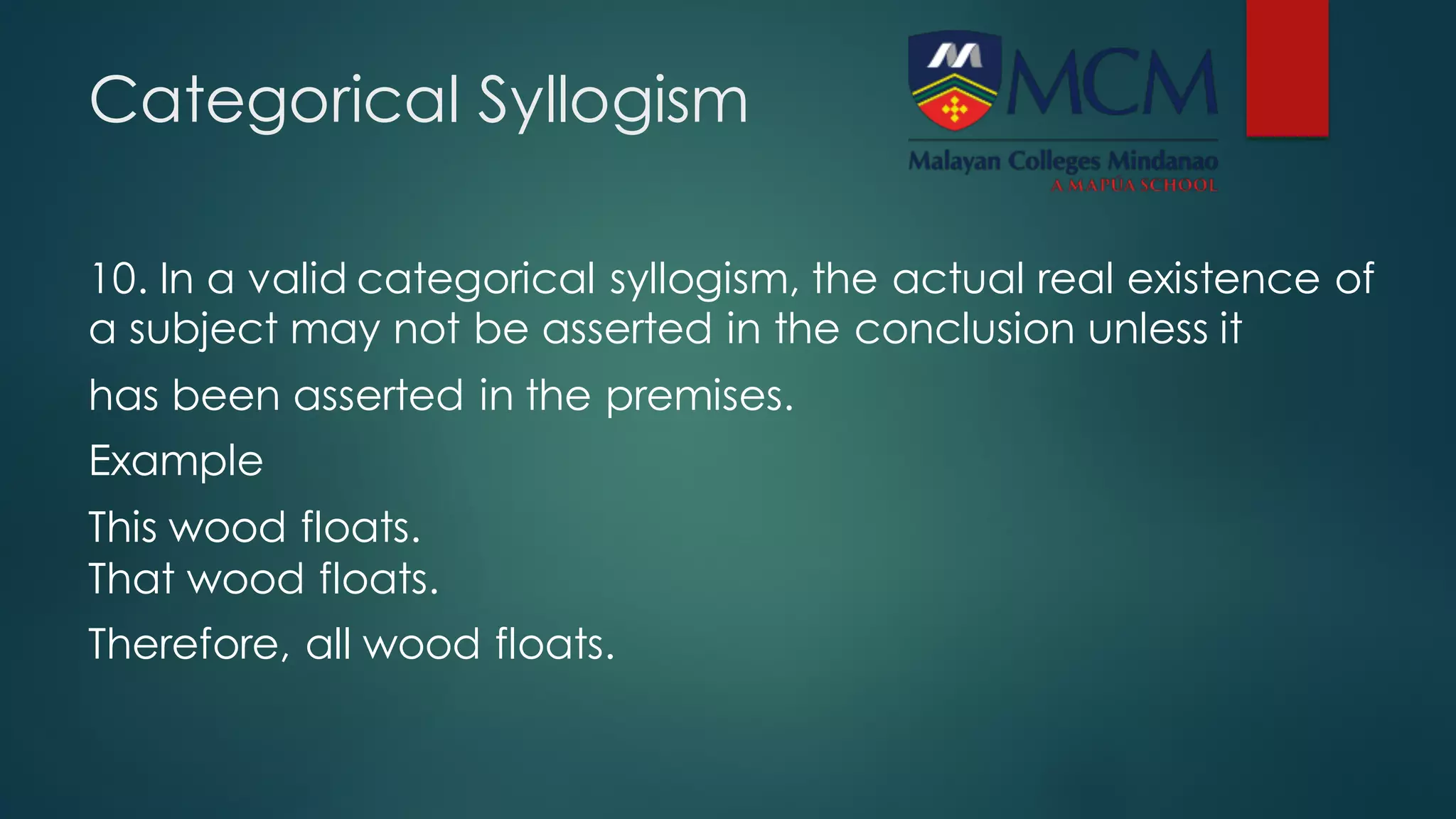 Categorical Syllogism-MCM | PDF