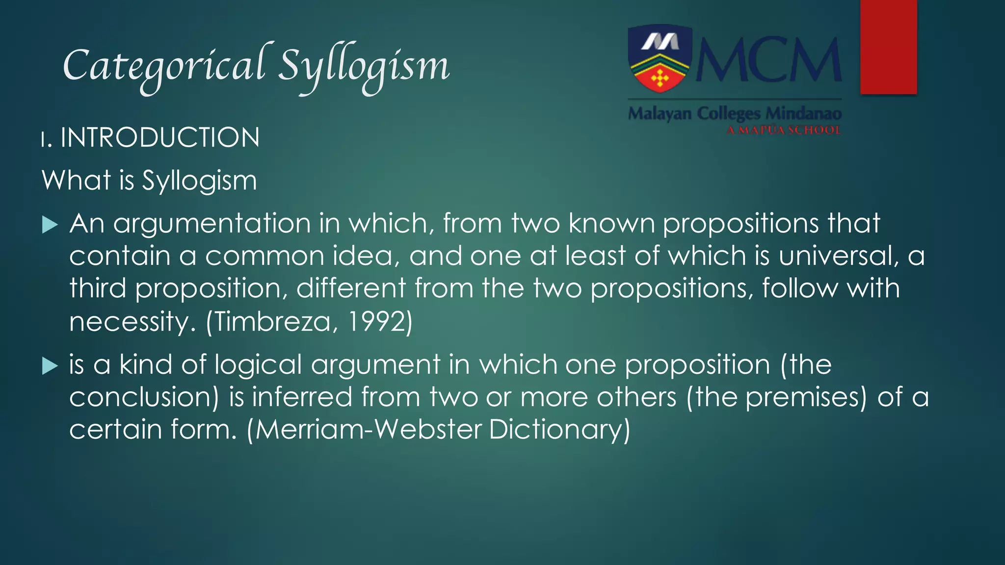 Categorical Syllogism-MCM | PDF