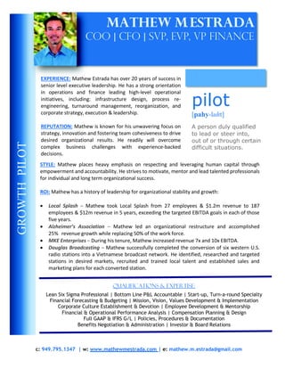Mathew M Estrada - ExecBio | PDF | Business | Business and Finance
