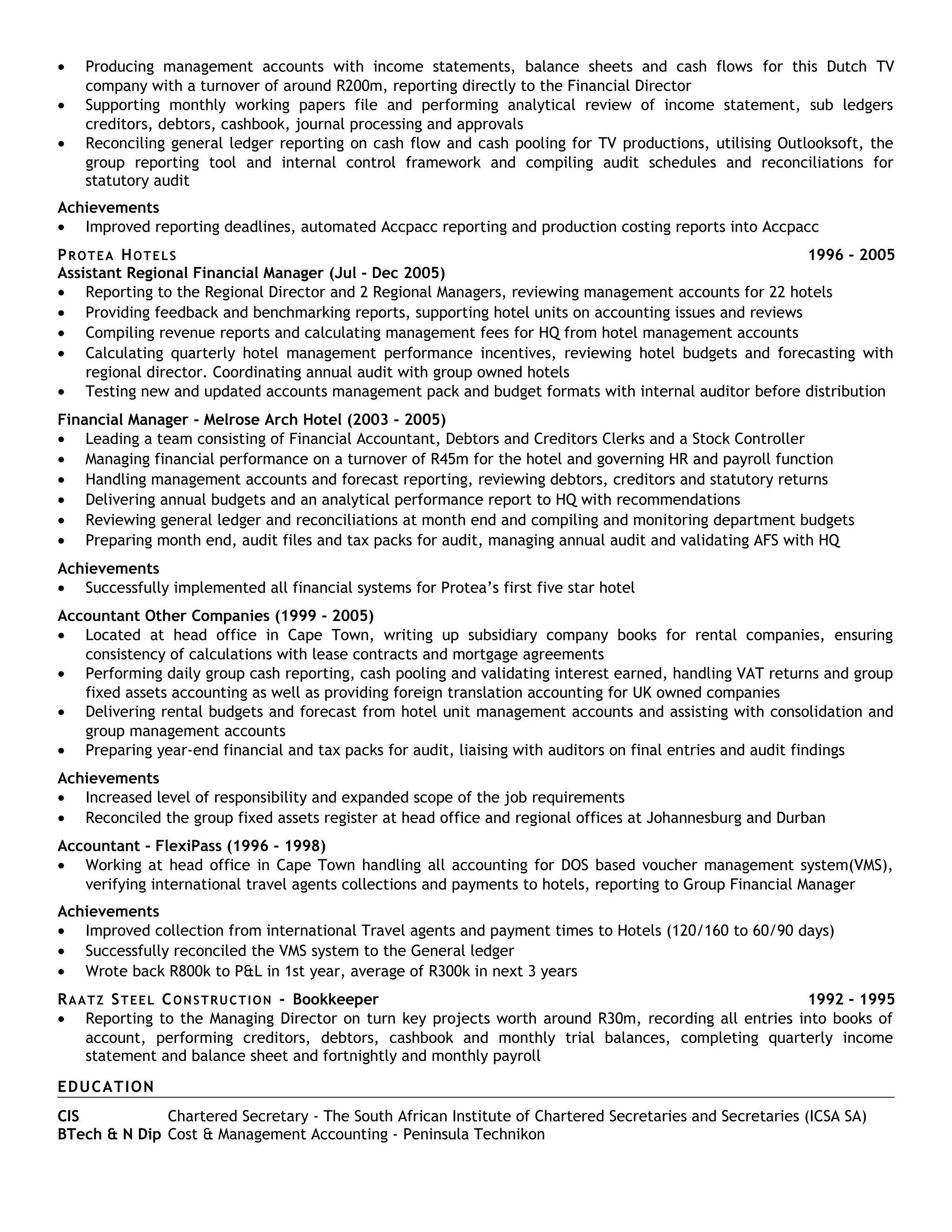 Resume Tim Less | DOC