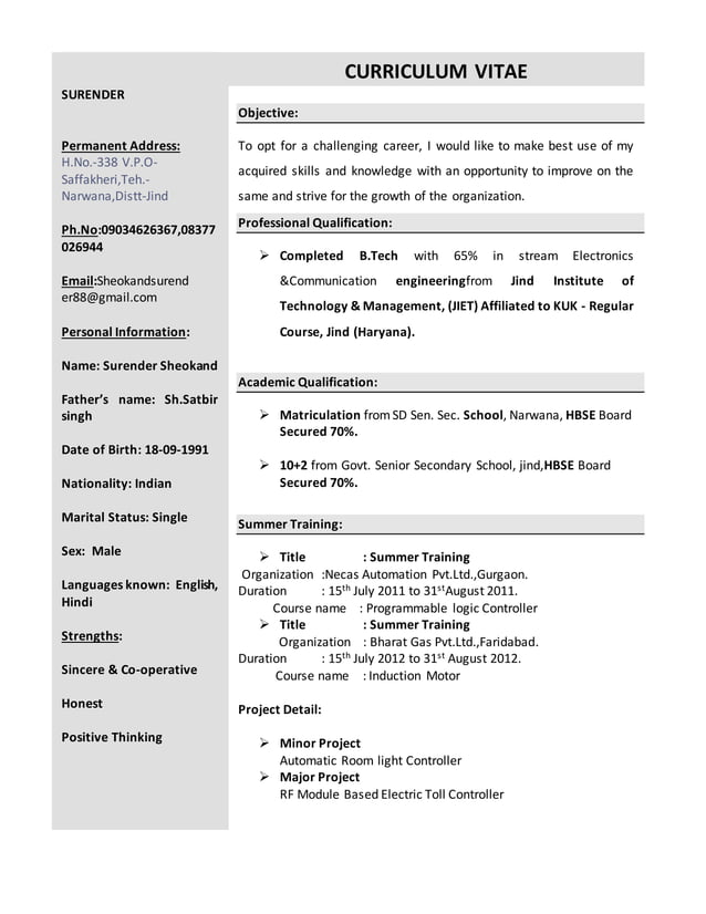 Surender Resume | DOCX