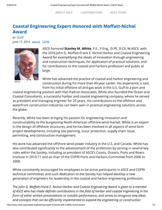 Coastal Engineering Expert Honored with Moffatt-Nichol Award _ ASCE ...