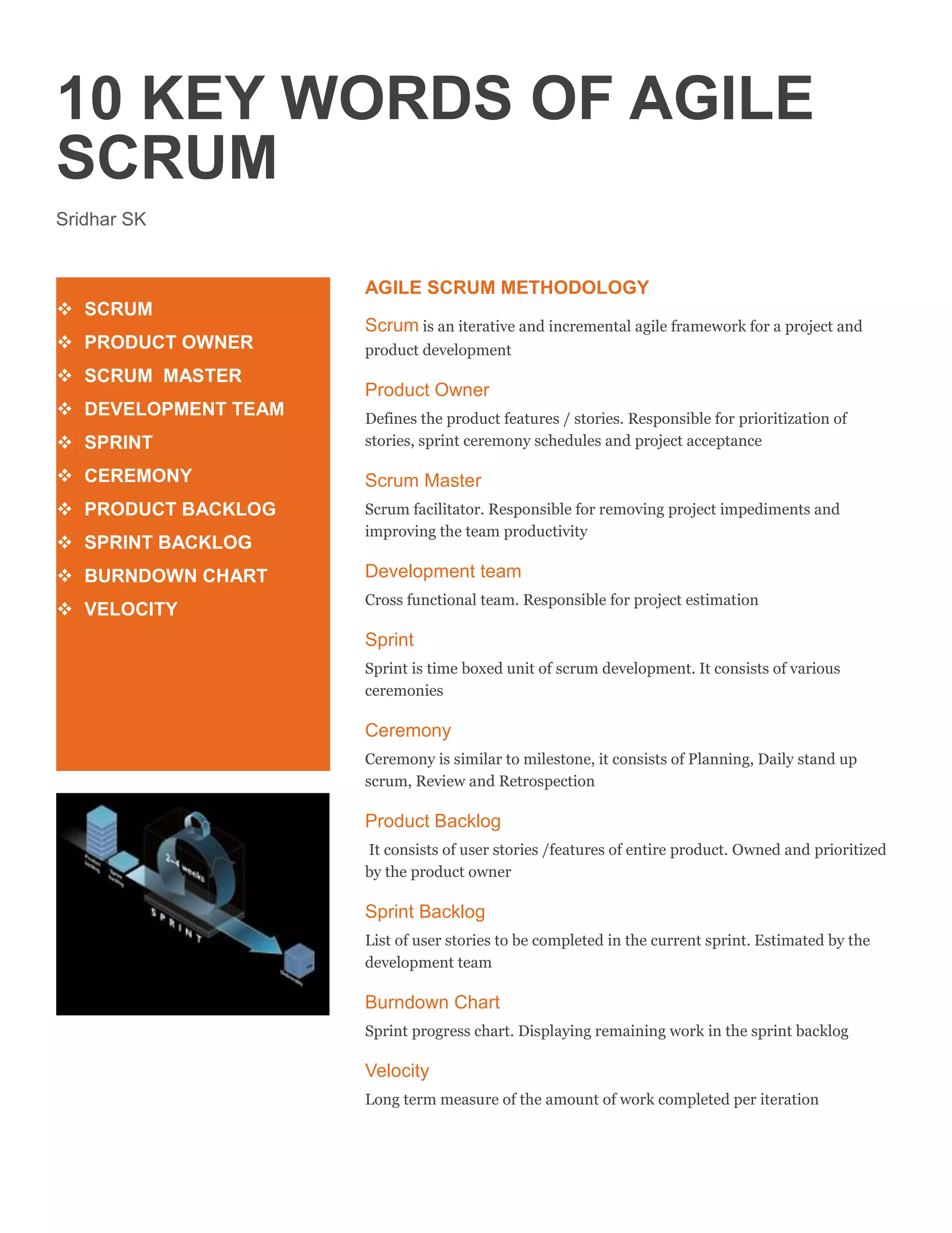 10 Key Words of Agile Scrum | PDF