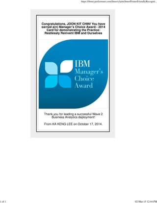 Manager’s Choice Award - 2014 | PDF
