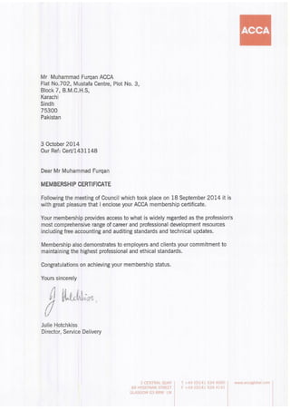 ACCA Membership Certificate | PDF