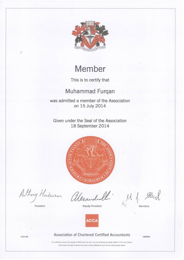 ACCA Membership Certificate | PDF