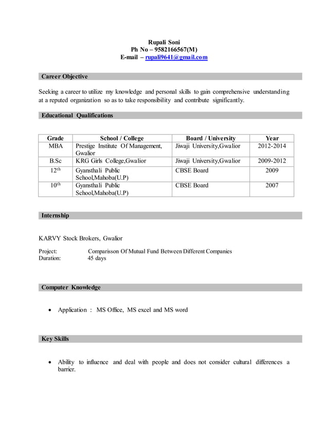 rupali resume | DOCX