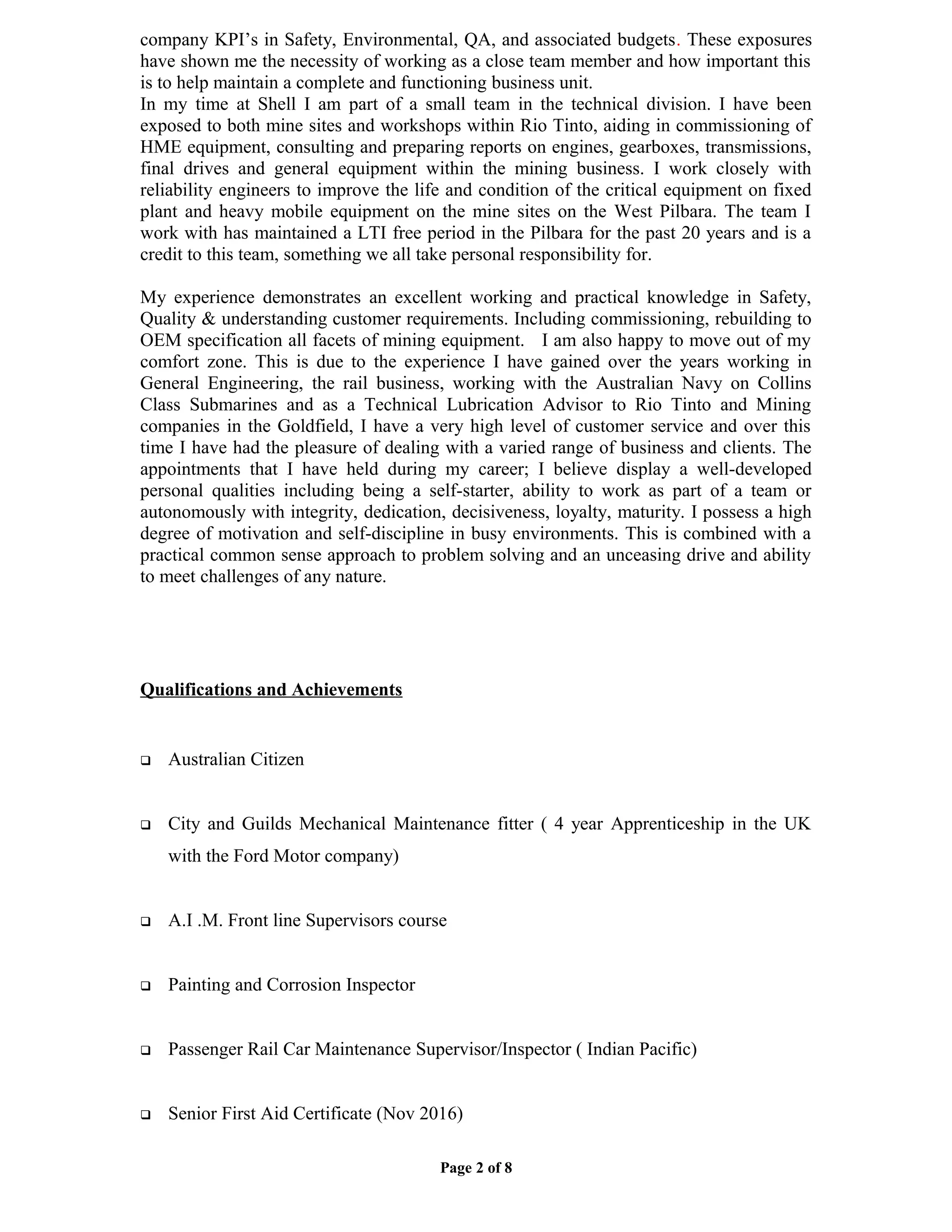 David Elliott CV 2016 | DOC