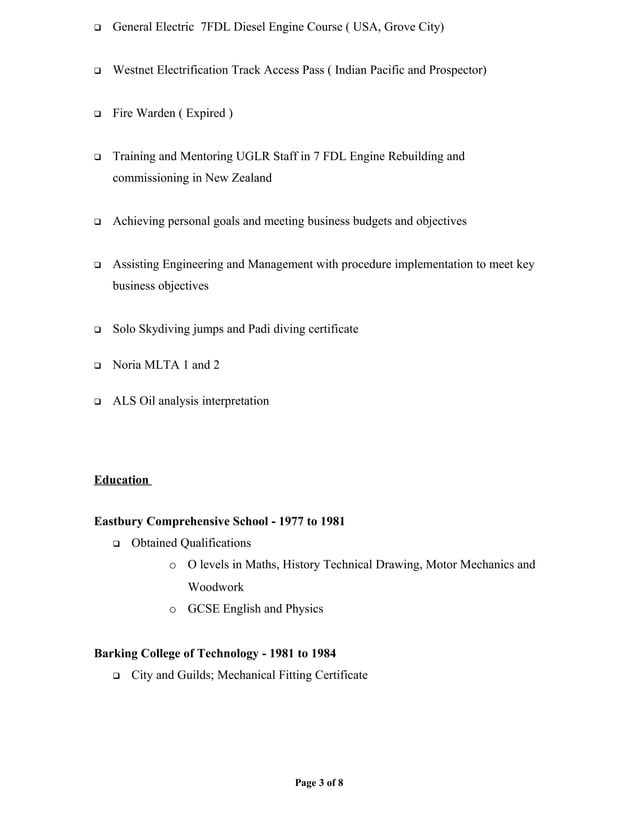 David Elliott CV 2016 | DOC