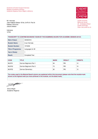 Optional Module_Transcript_CU | PDF