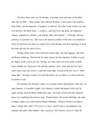 Harry Potter and Mythology | DOCX