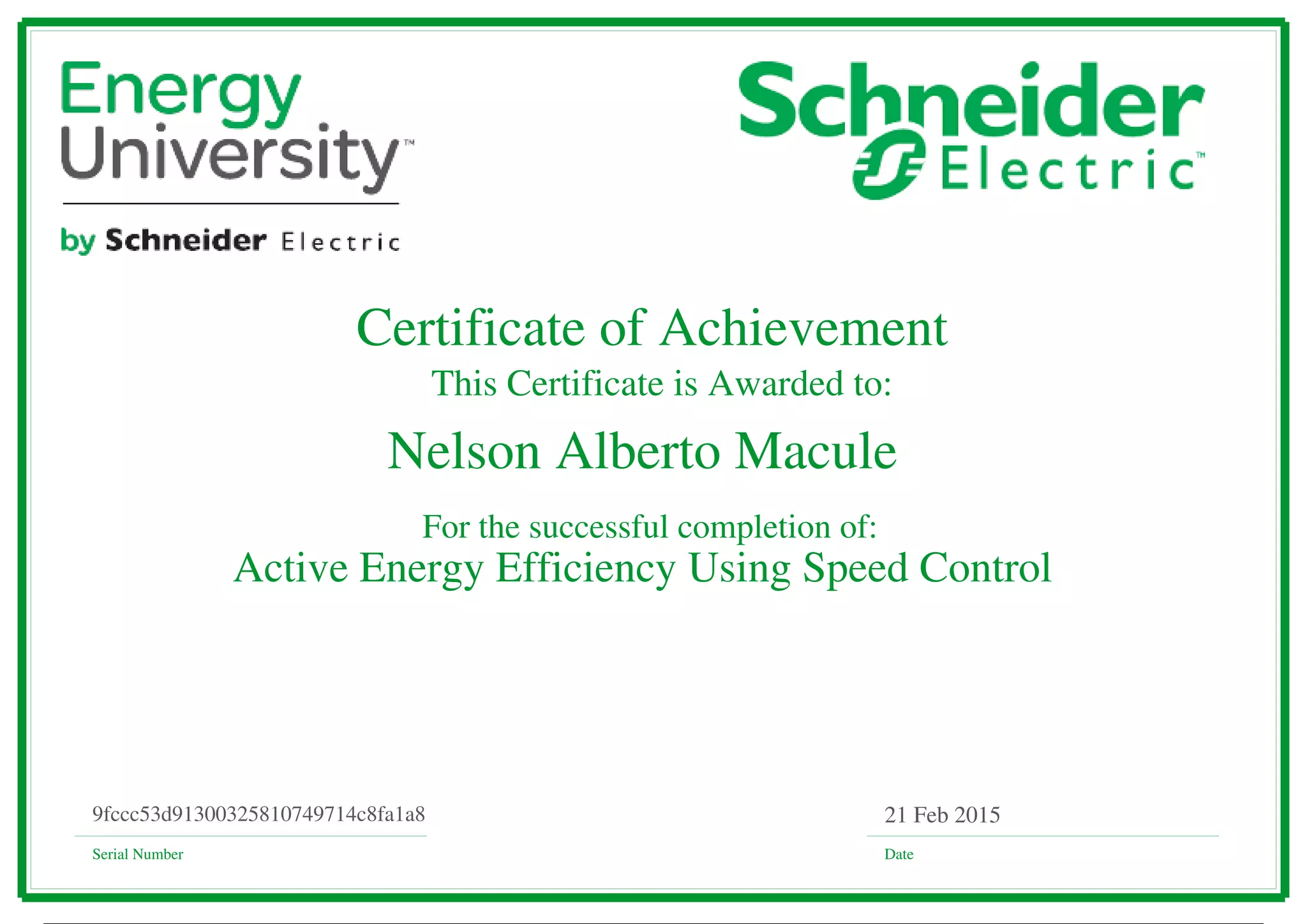 VSD SCHNEIDER CERTIFICATE | PDF