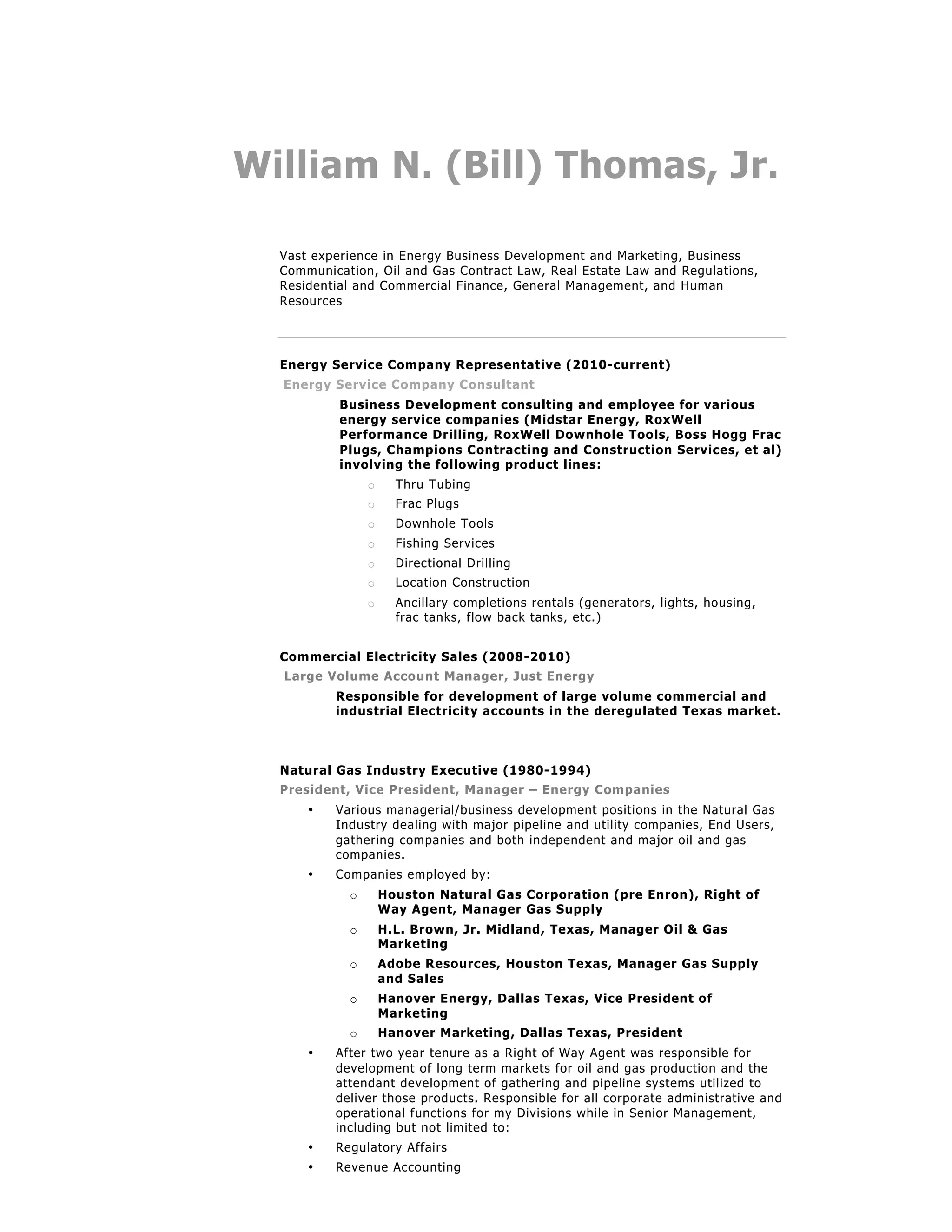 CV Bill Thomas | PDF