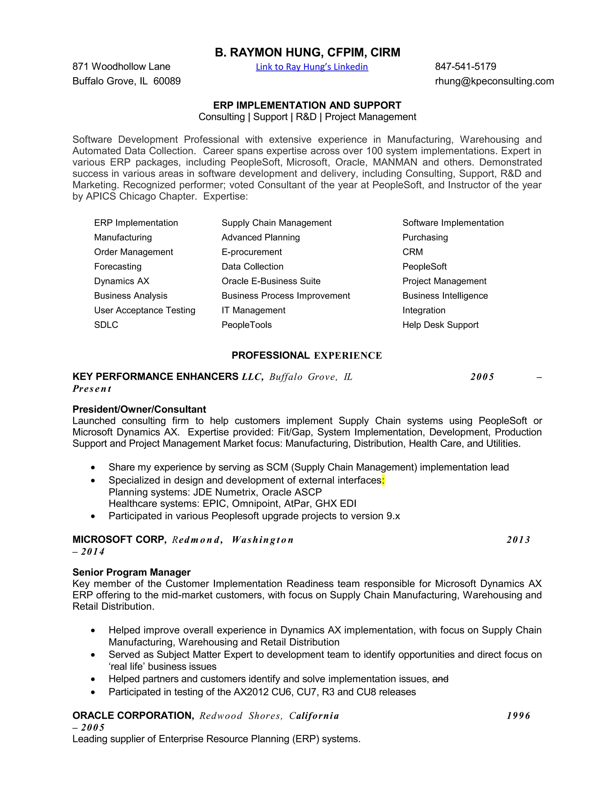 Ray Hung Resume 2014 | DOC