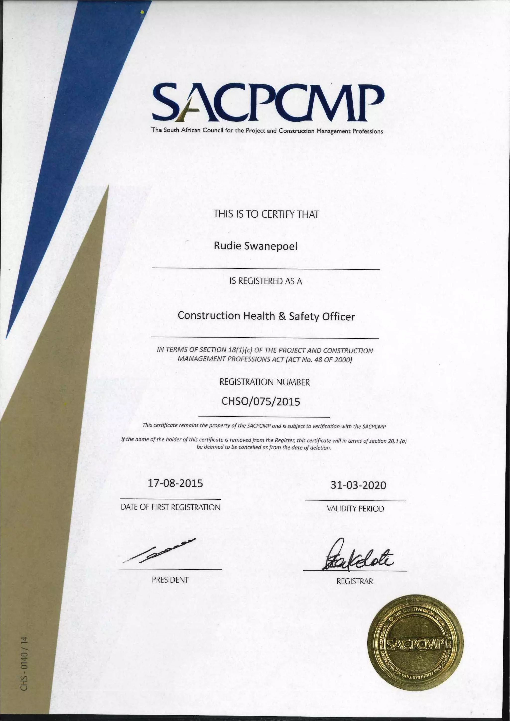 SACPCMP - Certificate | PDF