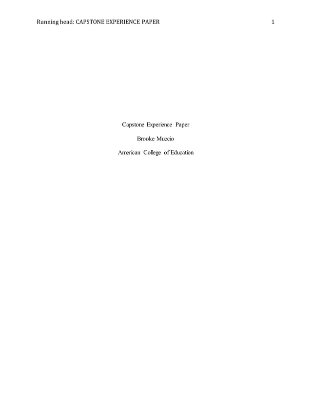 Capstone Paper | DOCX | Professional School | Postgraduate Education