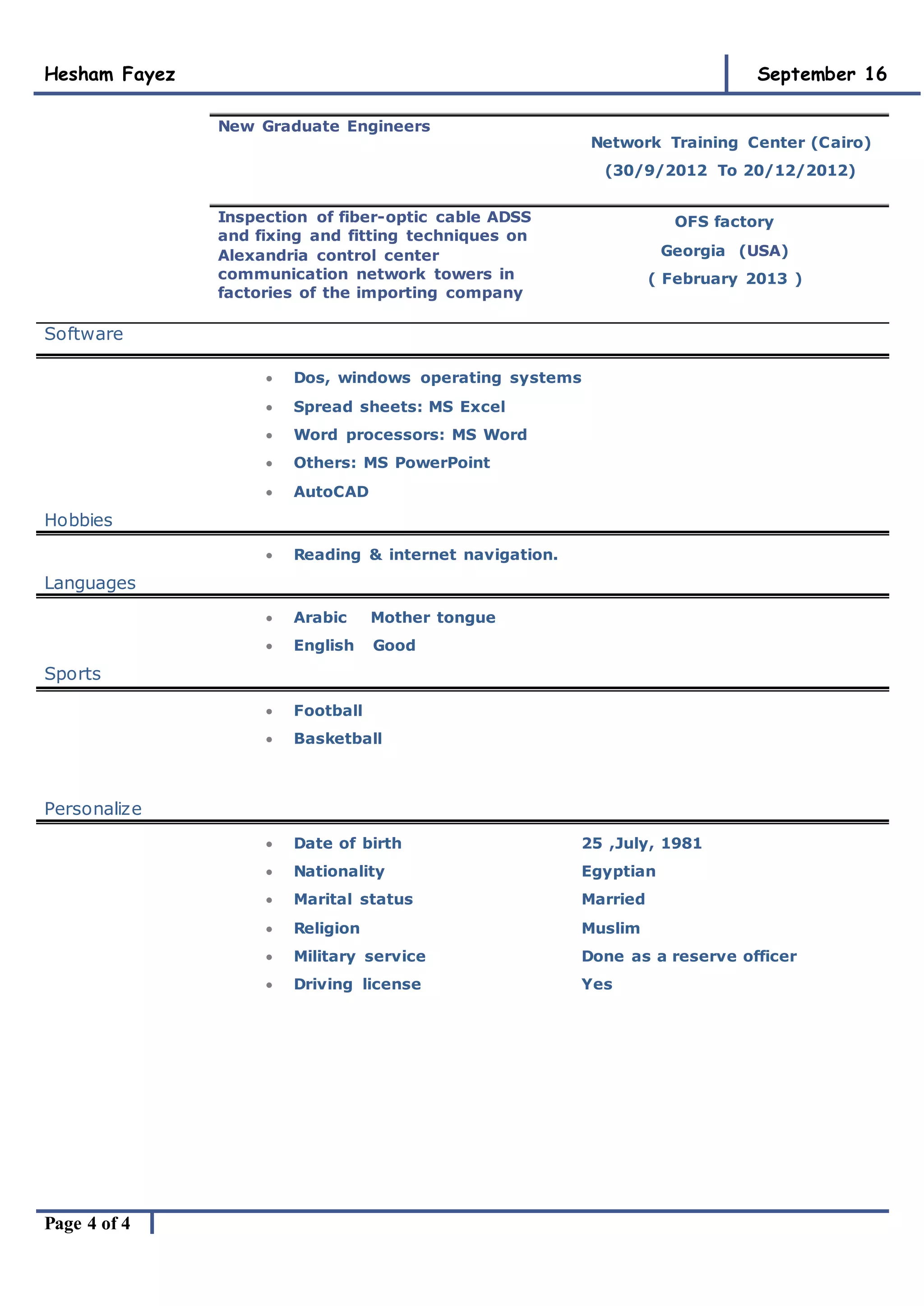 hesham cv | PDF
