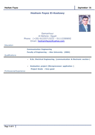 hesham cv | PDF