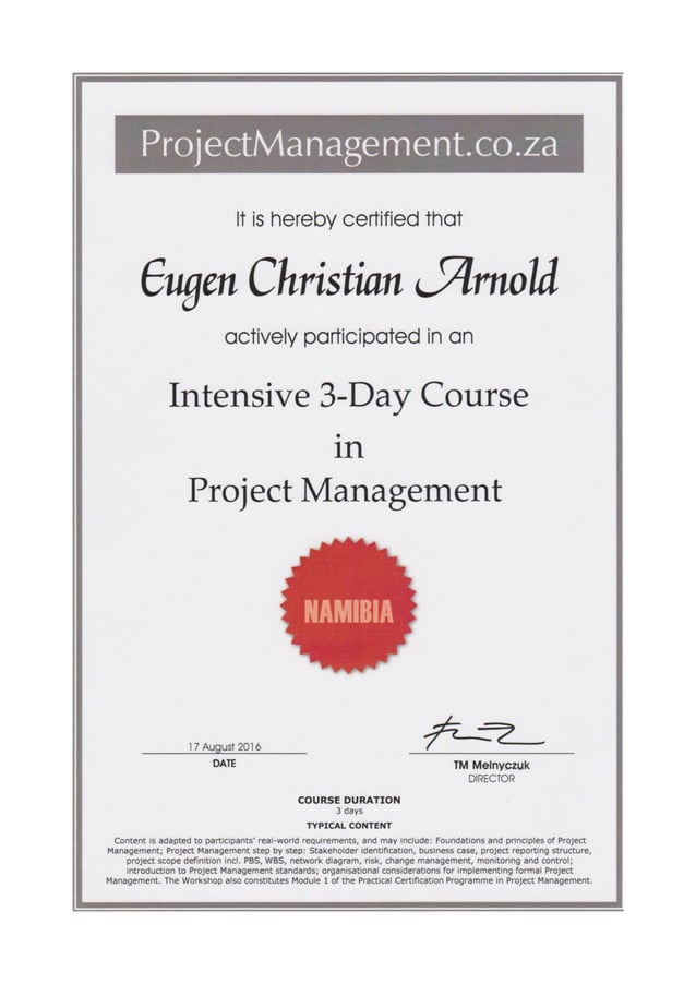 PMSA Certificate | PDF