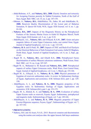 C.V. Bassem Nabawy, 27-02-2016 | PDF | Geology | Science