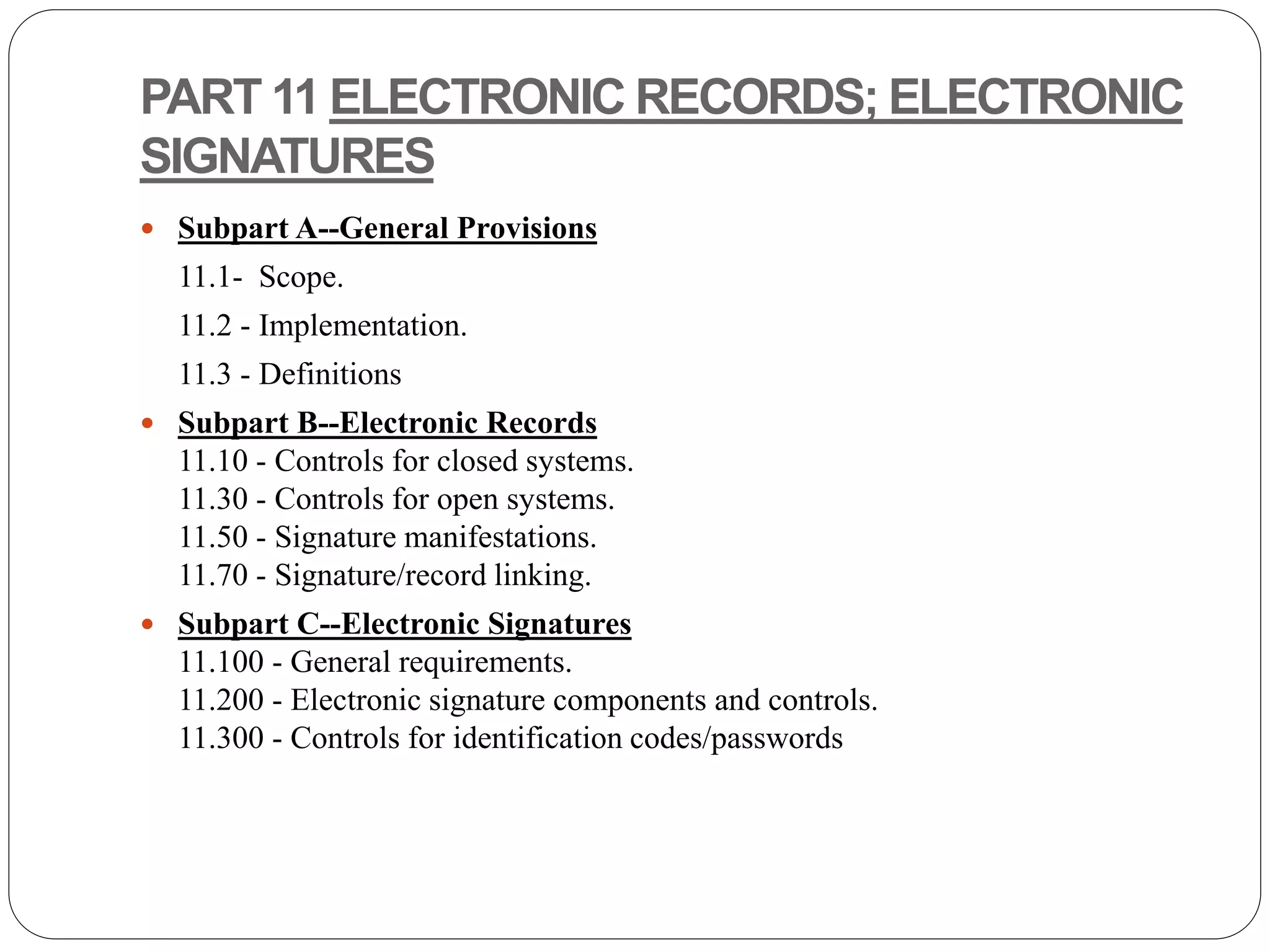 21 CFR PART 11 | PPTX