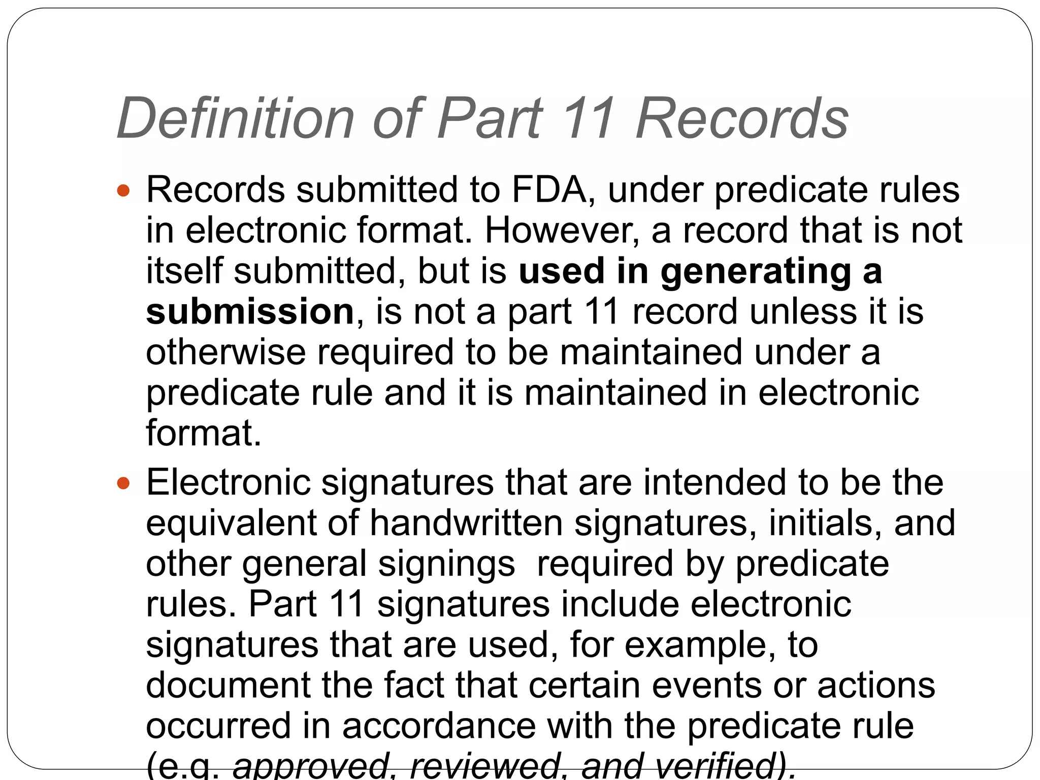 21 CFR PART 11 | PPTX