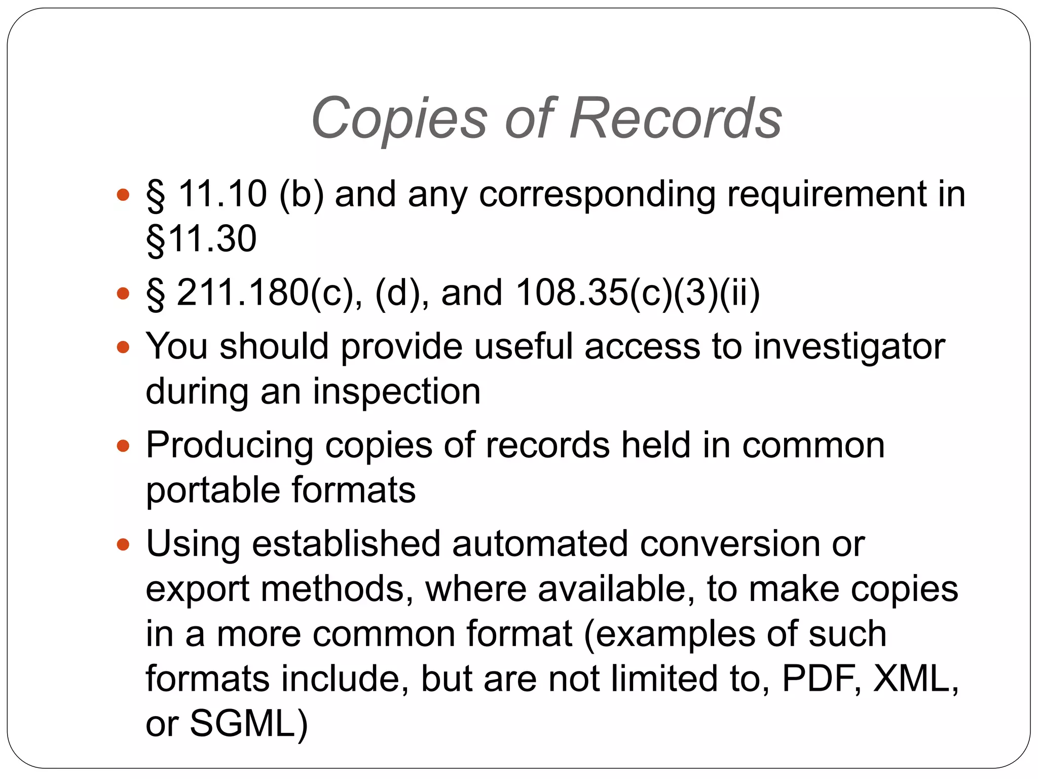 21 CFR PART 11 | PPTX