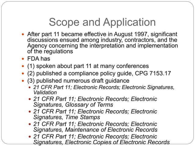 21 CFR PART 11 | PPTX | Technology & Computing