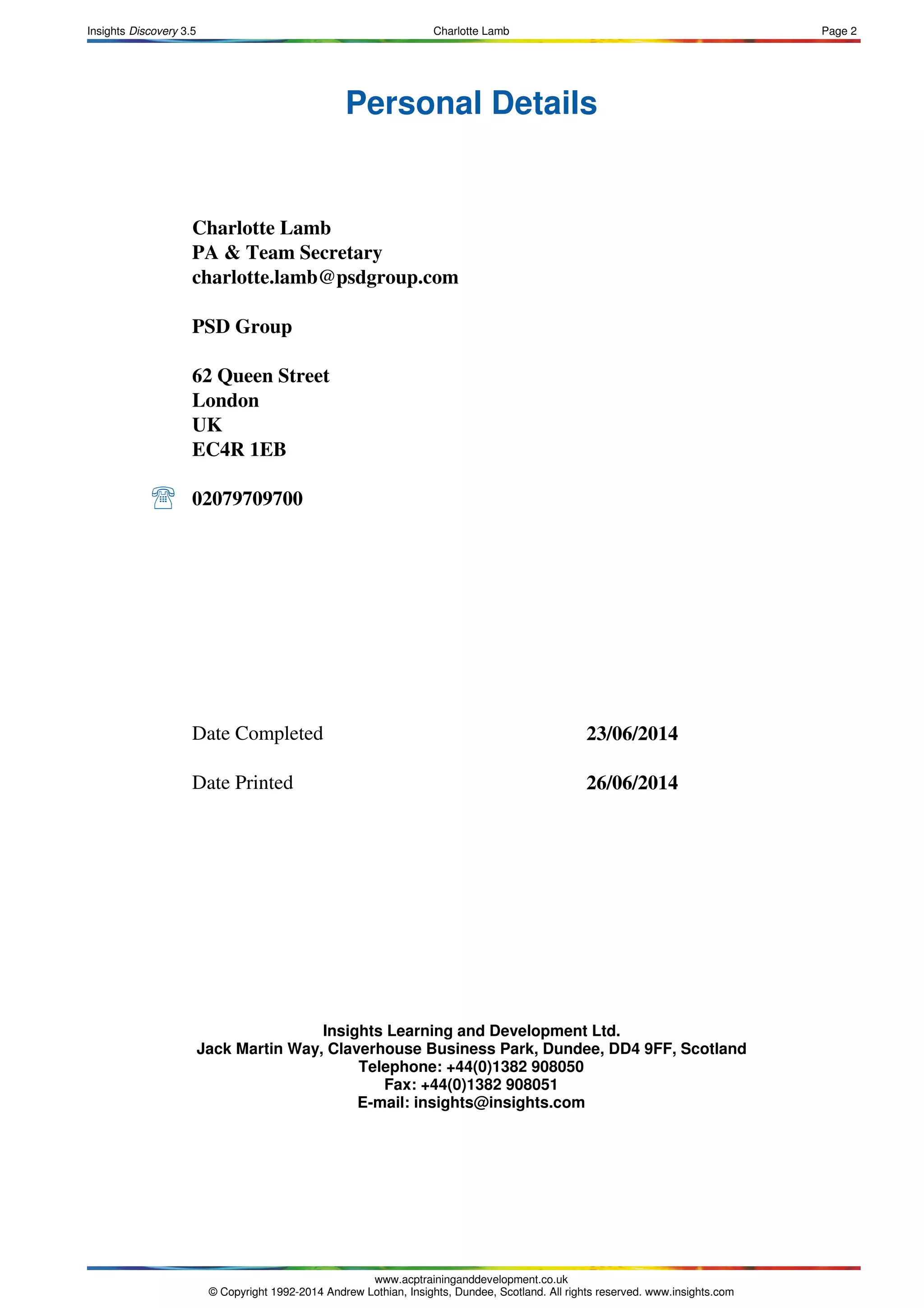 Insights Profile | PDF