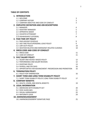 Sugar Shoes Bakery Manual 12.2014