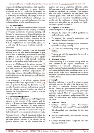 Challenges of Virtual Learning A Insight on Management Education | PDF ...