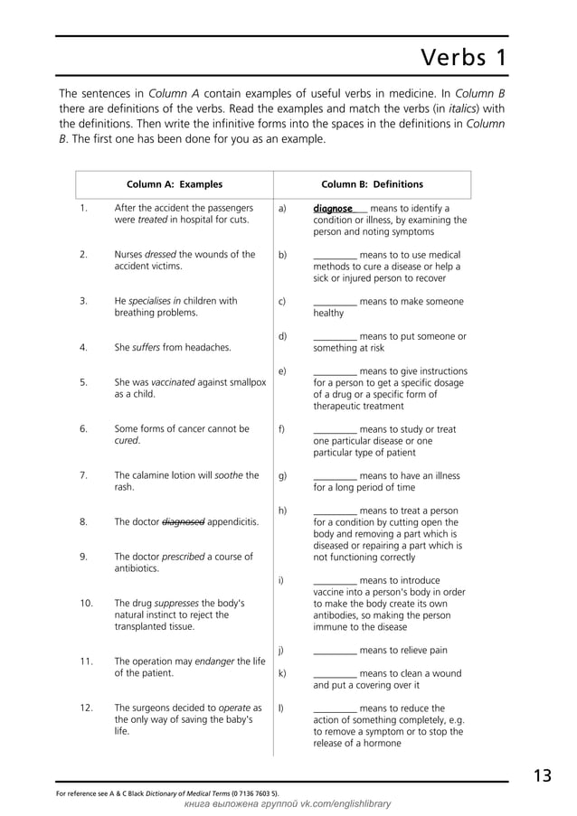 9 check your_english_vocabulary_for_medicine | PDF | Homework and Study ...