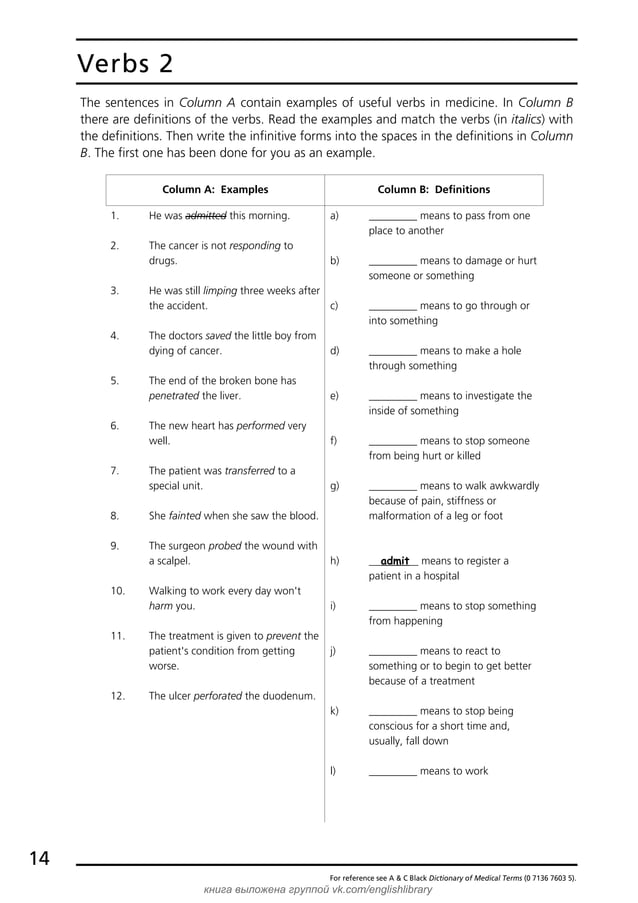 9 check your_english_vocabulary_for_medicine | PDF | Homework and Study ...