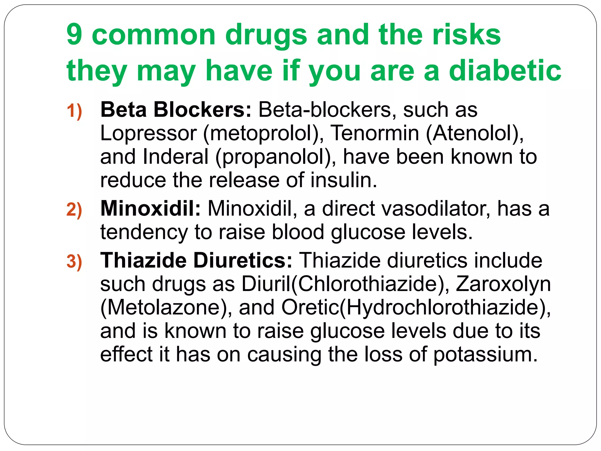 9 common drugs that every diabetic should avoid | PPTX