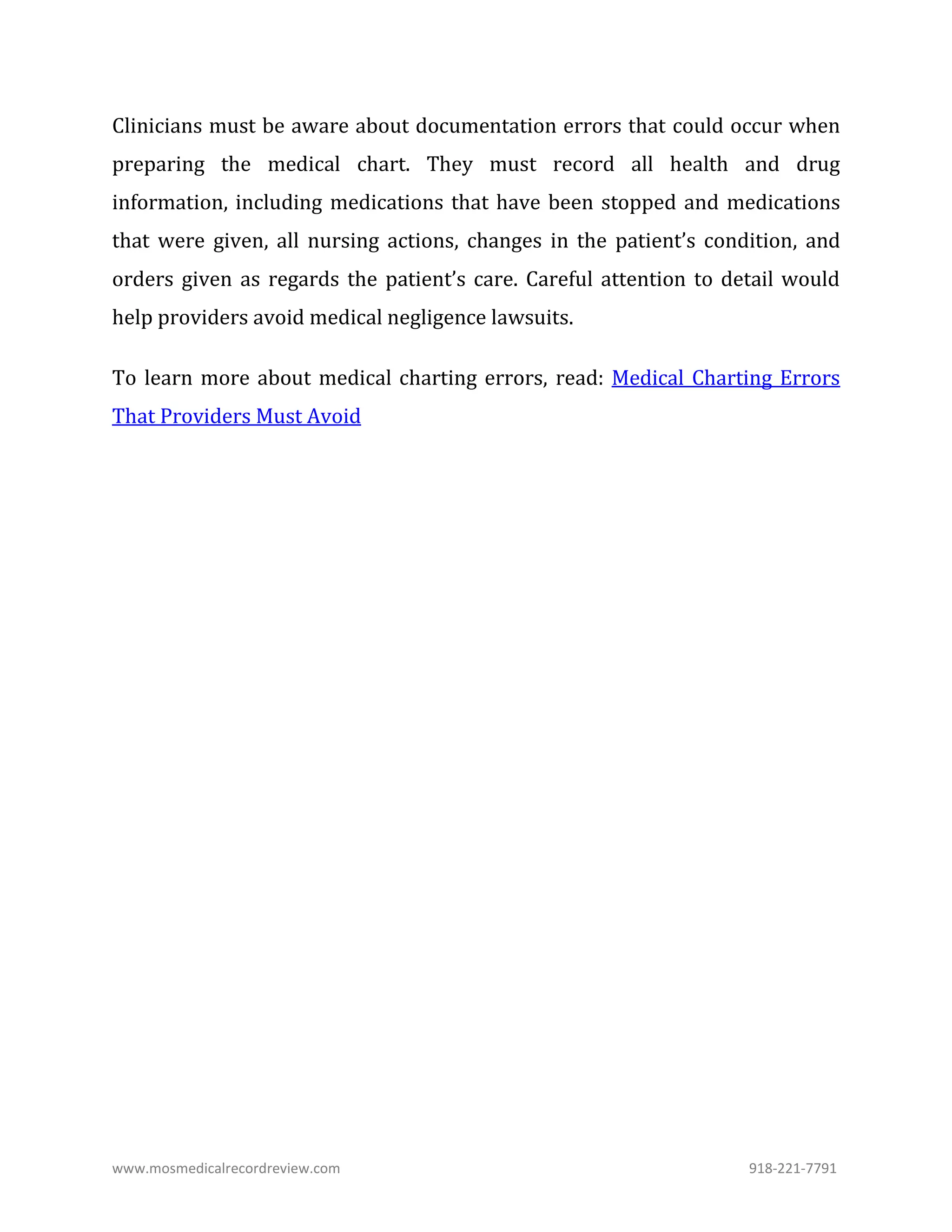 9 Common Medical Charting Errors That Providers Must Avoid | PDF