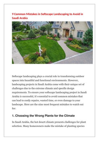 9 Common Mistakes in Softscape Landscaping to Avoid in Saudi Arabia.docx