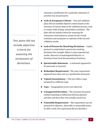 9 Common Validation Errors EduQuest Advisory | PDF