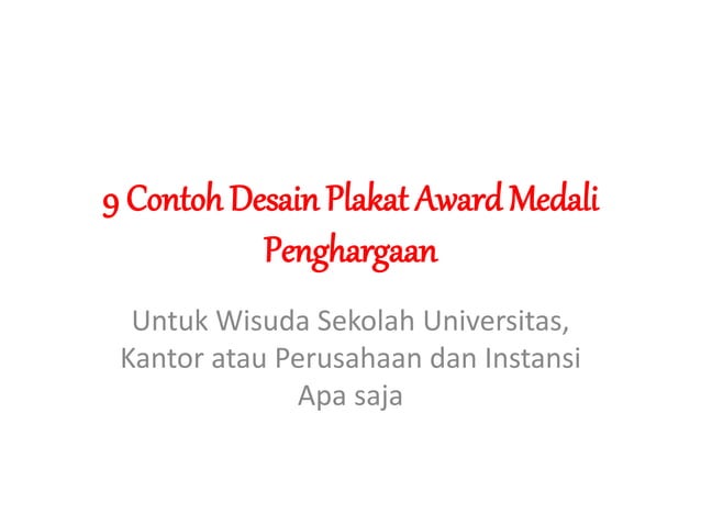 9 Contoh Desain Plakat Award Medali Penghargaan | PPTX