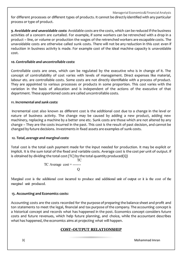 9 Cost analysis | PDF