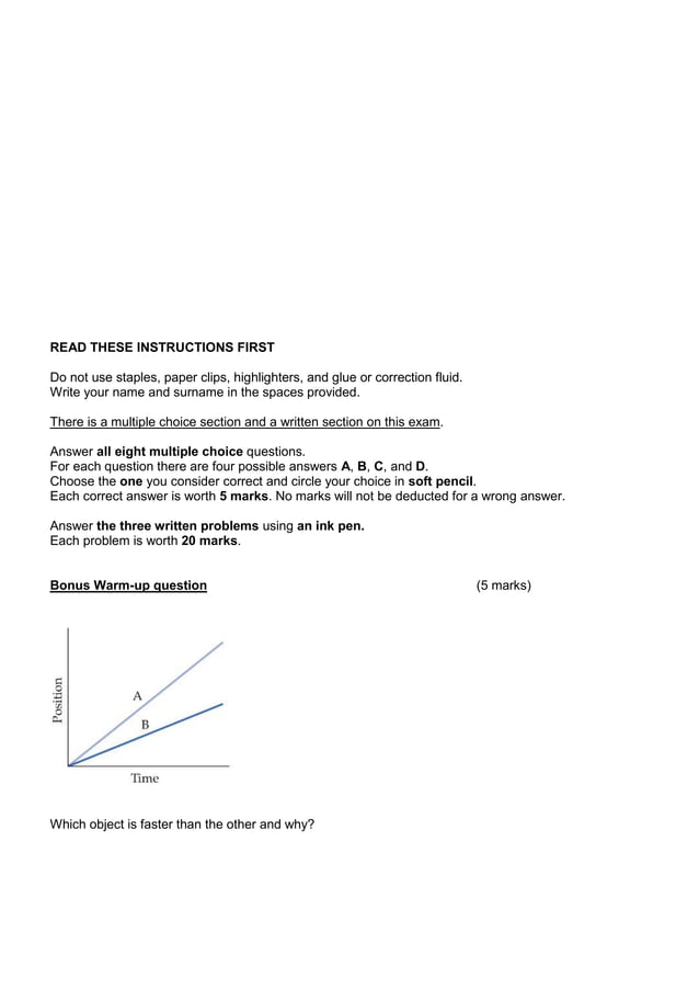 9th grade physics exam | PDF | Physics | Science