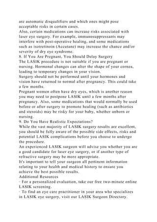 9 Criteria For A Good LASIK CandidateBy Brian S. Boxer Wachler, .docx
