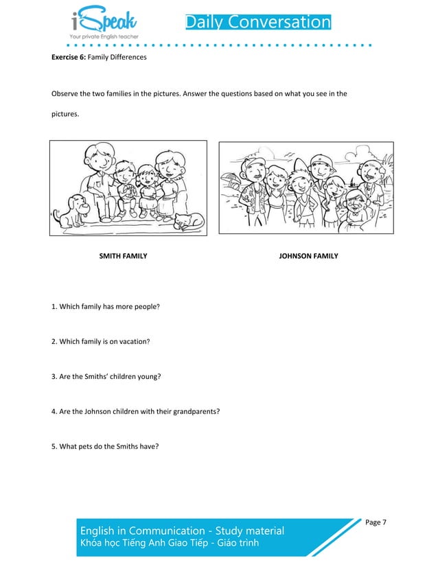 Chapter 1 unit 2. my family | PDF