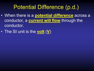 9 current, potential difference & resistance hbl (edited ) | PPTX ...