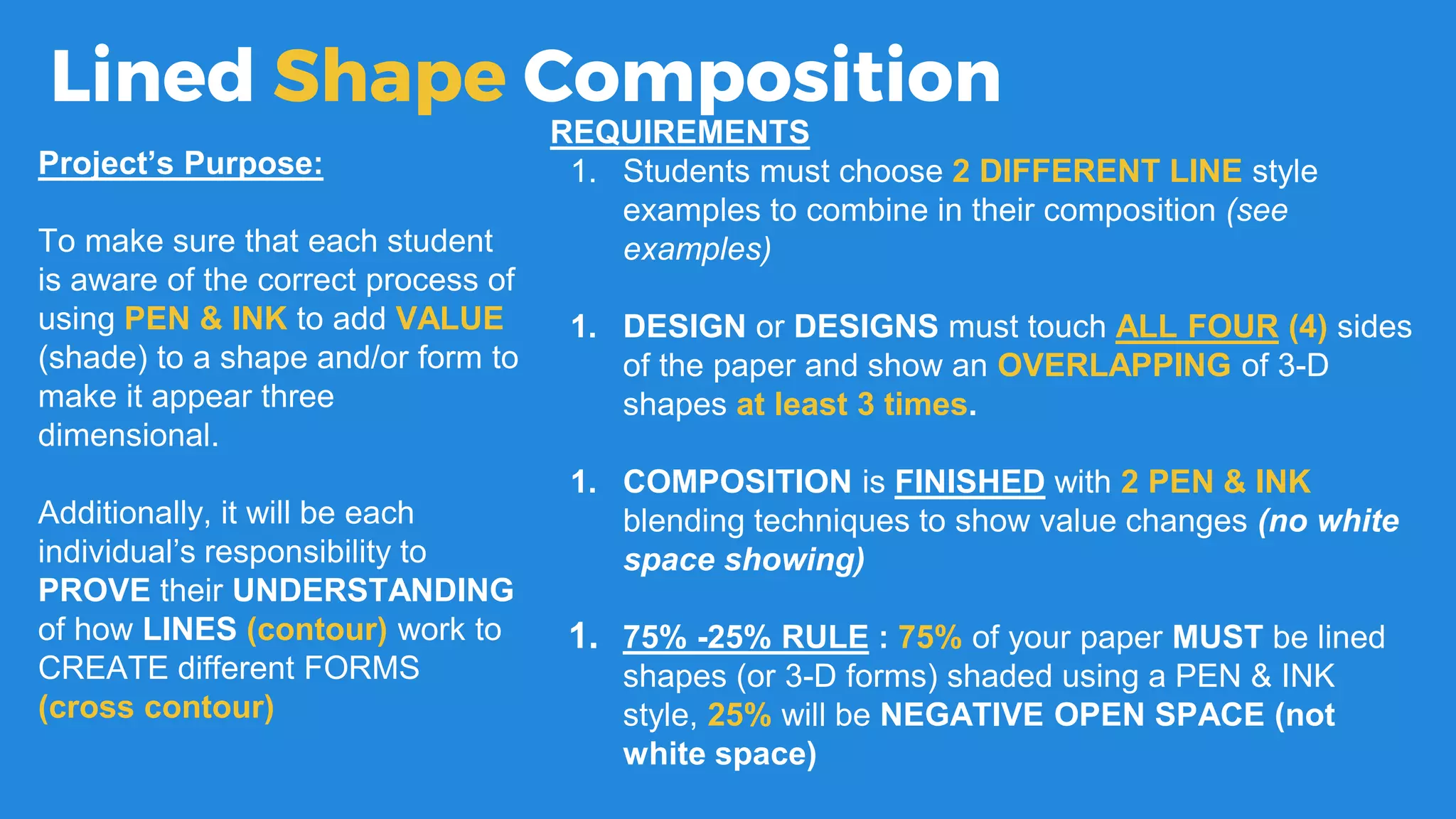Lined Shape Composition | PPTX | Drawing and Sketching | Arts and Crafts