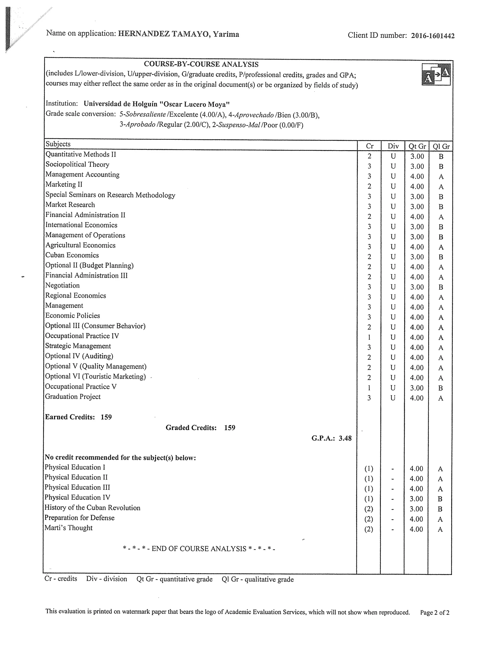 Academic Evaluation Services doc | PDF