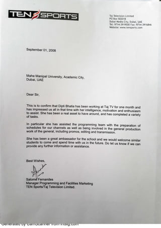 taj tv certificate | PDF