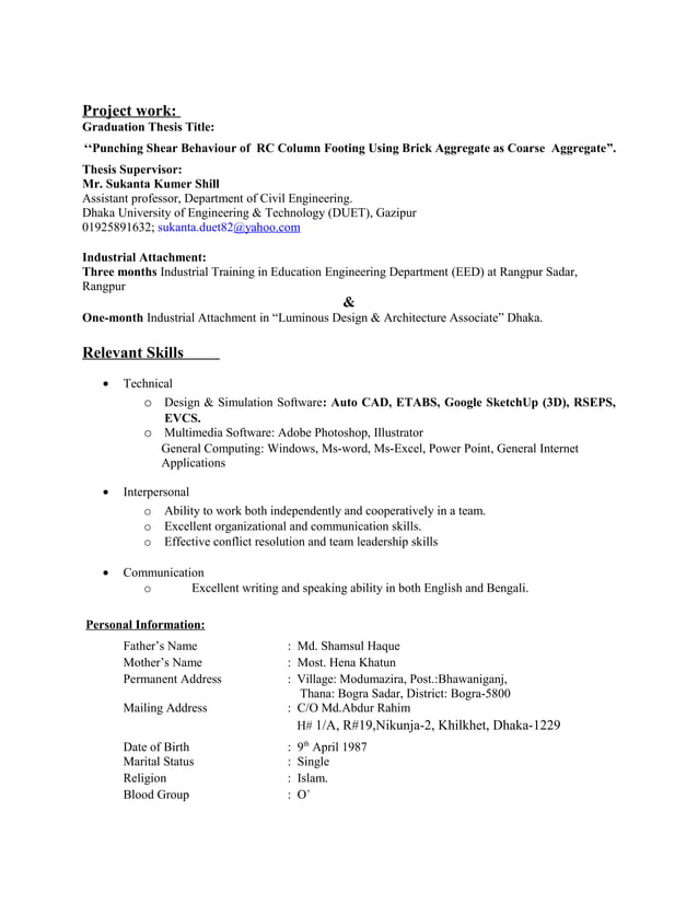 CV of Jamil 01 | PDF