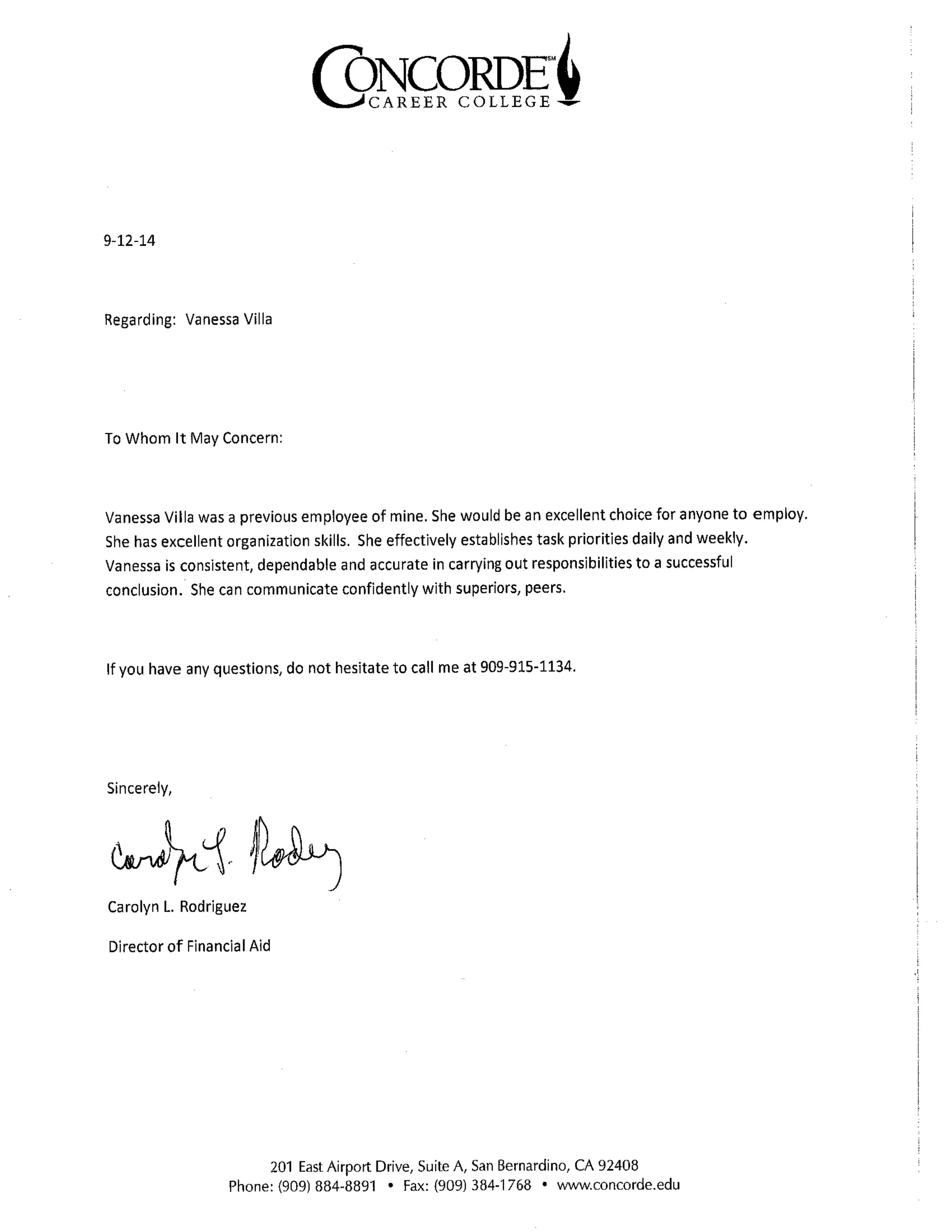 letter of recc CR | PDF