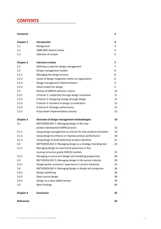 Overview of design management methodologies | PDF