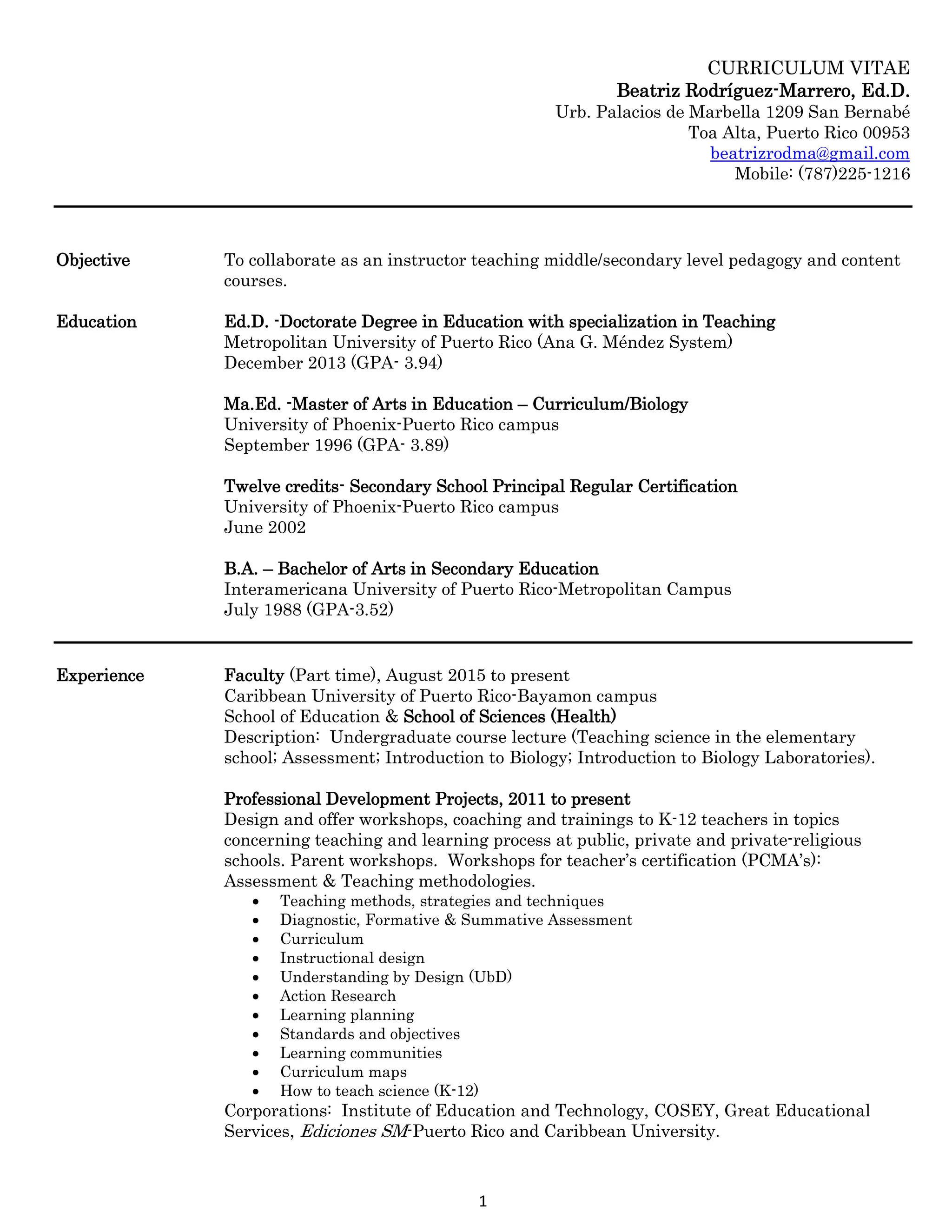 CV_Dra Beatriz Rodriguez_Linkedindocx | PDF